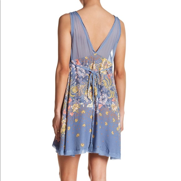 Free People | Dresses | Free People Indigo Floral Print Dress | Poshmark